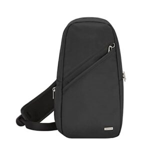 travelon at classic sling bag, black, one size