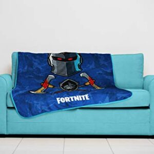 Jay Franco Black Knight Blue Camo Throw Blanket (Official Fortnite Product)