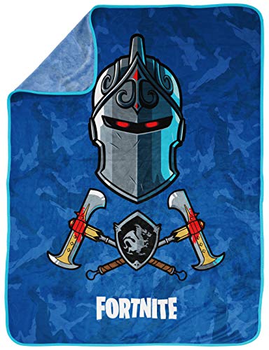 Jay Franco Black Knight Blue Camo Throw Blanket (Official Fortnite Product)