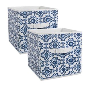 dii non woven polyester, scroll storage bin, small, nautical blue