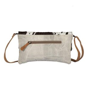 Myra Bag Winsome Upcycled Canvas & Cowhide Crossbody Bag S-1350