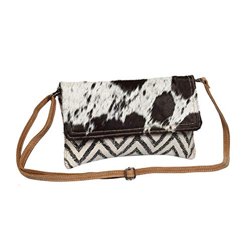 Myra Bag Winsome Upcycled Canvas & Cowhide Crossbody Bag S-1350