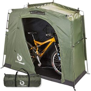 yardstash bike storage tent lightweight, outdoor, portable shed cover for bikes, lawn mower, garden tools for waterproof, durable tarp to protect from rain & wind, spring cleaning essential