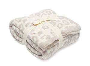 barefoot dreams cozychic barefoot in the wild throw one size,leopard/stone/cream,cozychic bitw adult throw leopard