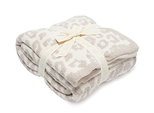 Barefoot Dreams CozyChic Barefoot in The Wild Throw One Size,Leopard/Stone/Cream,CozyChic BITW Adult Throw Leopard