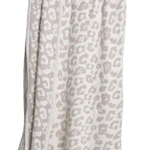 Barefoot Dreams CozyChic Barefoot in The Wild Throw One Size,Leopard/Stone/Cream,CozyChic BITW Adult Throw Leopard