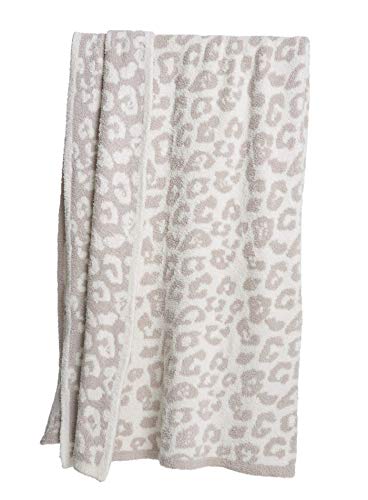 Barefoot Dreams CozyChic Barefoot in The Wild Throw One Size,Leopard/Stone/Cream,CozyChic BITW Adult Throw Leopard