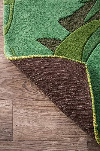 nuLOOM Kinder Safari Friends Wool Area Rug, 3' 6" X 5' 6", Green