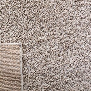 SAFAVIEH Arizona Shag Collection 8' x 10' Linen ASG820D Solid Non-Shedding Living Room Bedroom Dining Room Entryway Plush 1.6-inch Thick Area Rug