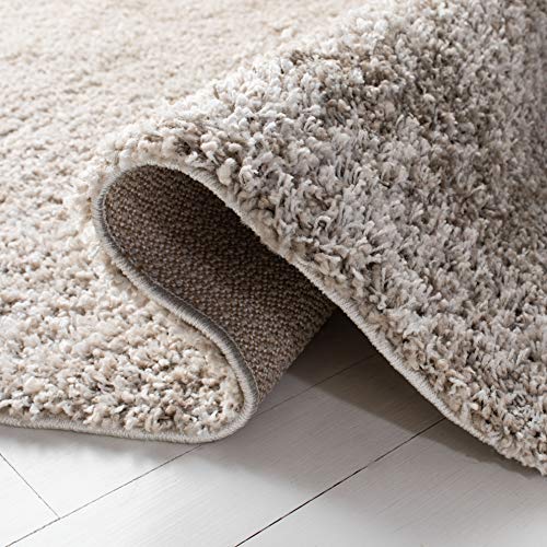 SAFAVIEH Arizona Shag Collection 8' x 10' Linen ASG820D Solid Non-Shedding Living Room Bedroom Dining Room Entryway Plush 1.6-inch Thick Area Rug