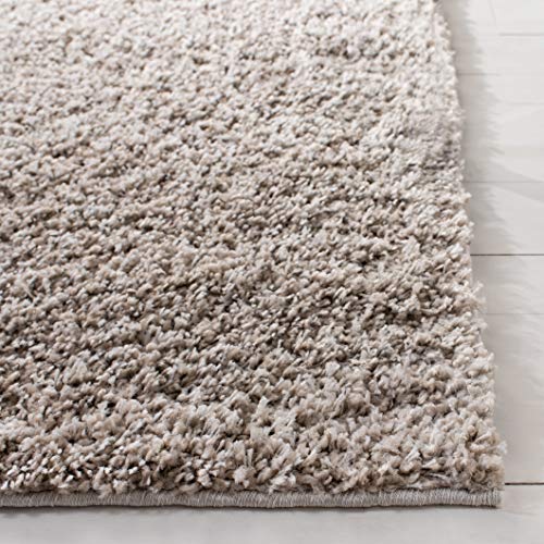 SAFAVIEH Arizona Shag Collection 8' x 10' Linen ASG820D Solid Non-Shedding Living Room Bedroom Dining Room Entryway Plush 1.6-inch Thick Area Rug