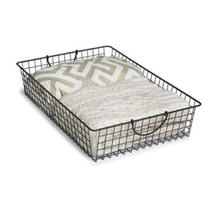 spectrum stowaway wire large basket (industrial gray) – storage bin & décor for bathroom, closet, pantry, under sink, toy, shelf, kitchen, & nursery organization