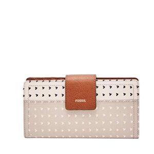 fossil women’s logan leather rfid-blocking tab clutch wallet