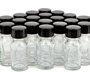 Vivaplex, 24, Clear, 10 ml (1/3 oz) Glass Bottles, with Lids