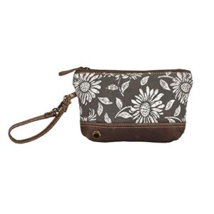 myra bag sunflower pouch upcycled wristlet bag s-1286