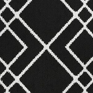 Nourison Modern Lines Modern Geometric Black 5' x 7' Area-Rug, Easy-Cleaning, Non Shedding, Bed Room, Living Room, Dining Room, Kitchen (5x7)