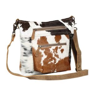 Myra Bag Double Zipper Two-Tone Cowhide Shoulder Bag S-1290