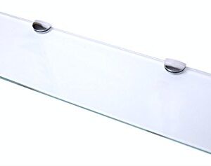 BSM Marketing 600mm (24 inches) by 150mm (6 inches) Glass Shelf for Bathroom, Kitchen Bedroom