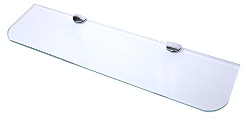 BSM Marketing 600mm (24 inches) by 150mm (6 inches) Glass Shelf for Bathroom, Kitchen Bedroom