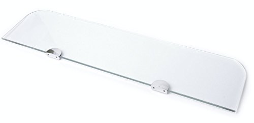 BSM Marketing 600mm (24 inches) by 150mm (6 inches) Glass Shelf for Bathroom, Kitchen Bedroom