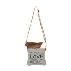 Myra Bag Seeds of Love Upcycled Canvas & Cowhide Crossbody Bag S-1367