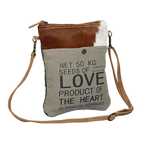 Myra Bag Seeds of Love Upcycled Canvas & Cowhide Crossbody Bag S-1367