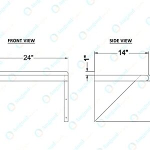 AmGood 14" X 24" Stainless Steel Wall Shelf | Metal Shelving | Garage, Laundry, Storage, Utility Room | Restaurant, Kitchen | Food Prep | NSF Certified