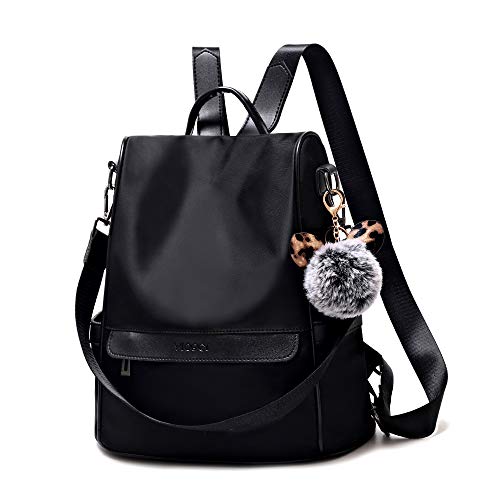 Sivim Women Backpack Purse Anti-theft Waterproof Nylon Fashion Lightweight Travel Shoulder Bag(Black) Medium