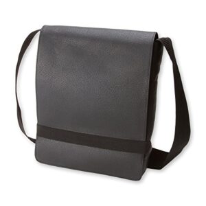 moleskine classic leather reporter bag, black