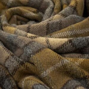 Prince of Scots Highland Tartan Tweed 100% Pure New Wool Fluffy Throw (Natural Buchanan)