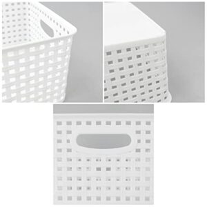 Lesbin 4-Pack White Plastic Organizer Basket, Woven Storage Bins