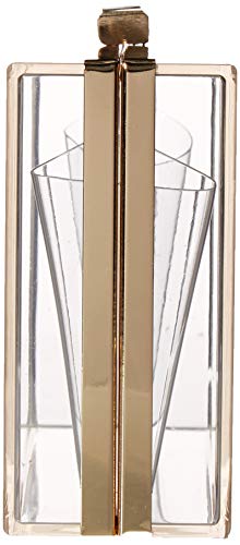 Jessica McClintock Women's Lucinda Lucite Clutch w/Pouch, Rose Gold