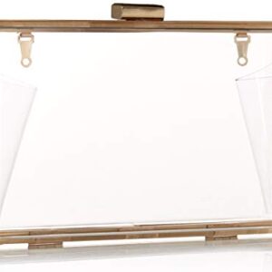 Jessica McClintock Women's Lucinda Lucite Clutch w/Pouch, Rose Gold