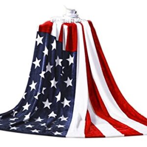 59"x79" American Flag Bed Sofa Blanket Couch Cover Luxury Super Soft Flannel Warm Plush Fleece Bed Throw Quilt Blanket Bedspread for Bed Couch Sofa Car Travel Bedding Blankets Machine Washable