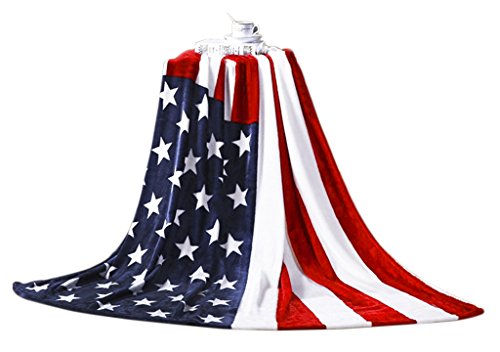 59"x79" American Flag Bed Sofa Blanket Couch Cover Luxury Super Soft Flannel Warm Plush Fleece Bed Throw Quilt Blanket Bedspread for Bed Couch Sofa Car Travel Bedding Blankets Machine Washable