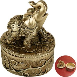 evelots jewelry trinket box-elephant-wedding ring holder-hand painted-keepsake