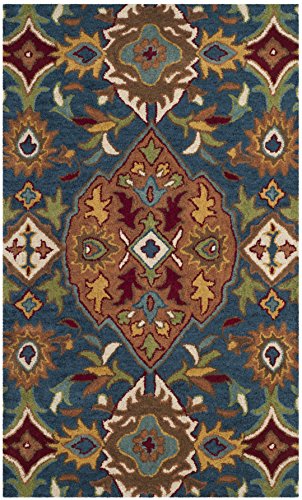 SAFAVIEH Heritage Collection 2' x 3' Camel / Blue HG653A Handmade Traditional Oriental Premium Wool Accent Rug