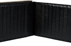 YALUXE Women's RFID Blocking Genuine Leather Multi Card Organizer Wallet with Zipper Pocket RFID Blocking Black