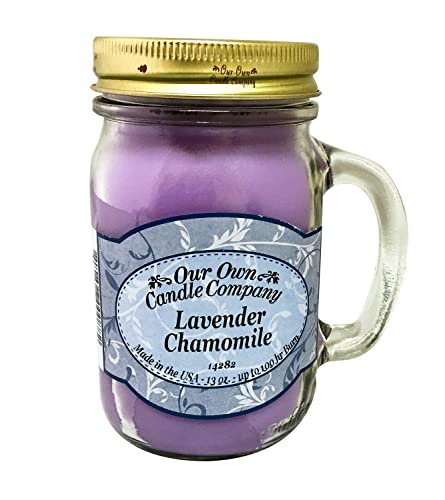 Lavender Chamomile Scented 13 Ounce Mason Jar Candle by Our Own Candle Company