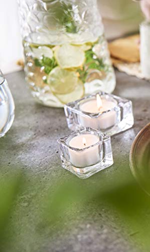 BOLSIUS 48 Unscented Tea Lights in Clear Cups - 8 Burn Hours - Premium European Quality - Consistent Smokeless Flame - 100% Cotton Wick - Dinner, Wedding, Party, Spa, Church, & Home Décor Tealights