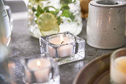 BOLSIUS 48 Unscented Tea Lights in Clear Cups - 8 Burn Hours - Premium European Quality - Consistent Smokeless Flame - 100% Cotton Wick - Dinner, Wedding, Party, Spa, Church, & Home Décor Tealights