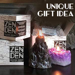 Zen Den Crystal Series - Quartz Crystal Cluster Shaped- Unscented Wax Candle - Handcrafted for Home Décor & Positive Energy (Amethyst / Purple)