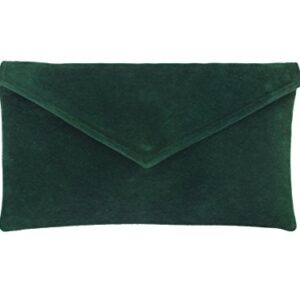 LONI Womens Neat Envelope Faux Suede Clutch Bag/Shoulder Bag