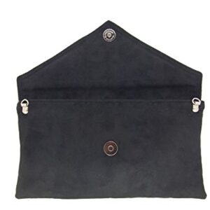 LONI Womens Neat Envelope Faux Suede Clutch Bag/Shoulder Bag