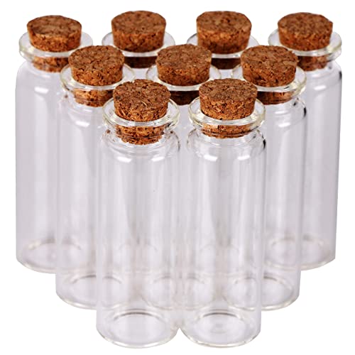 MaxMau 24 Sets 15ml Small Mini Glass Bottles with Cork Stoppers Tiny Vials for Wedding Favors Art Crafts DIY Decoration