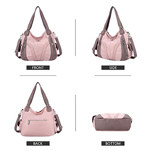 Purses and Handbags Women Fashion Tote Bag Shoulder Bags Top Handle Satchel Purses Washed Synthetic Leather Handbag