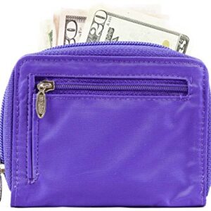 Big Skinny Women's Lynx Zippered Slim Wallet, Holds Up to 30 Cards, Purple