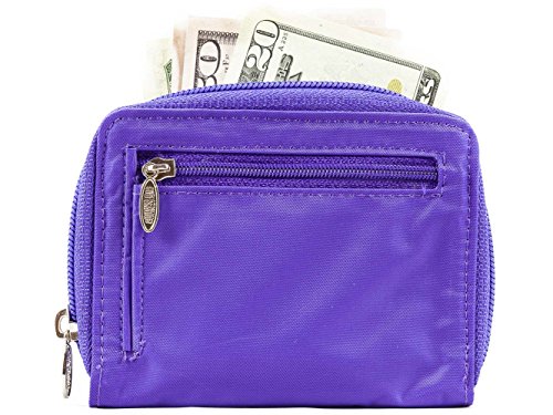 Big Skinny Women's Lynx Zippered Slim Wallet, Holds Up to 30 Cards, Purple