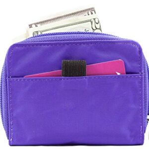 Big Skinny Women's Lynx Zippered Slim Wallet, Holds Up to 30 Cards, Purple