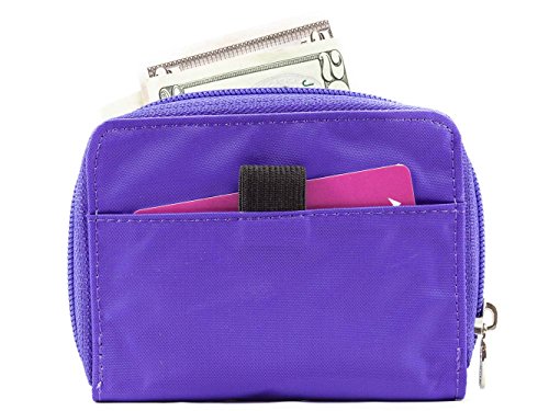 Big Skinny Women's Lynx Zippered Slim Wallet, Holds Up to 30 Cards, Purple